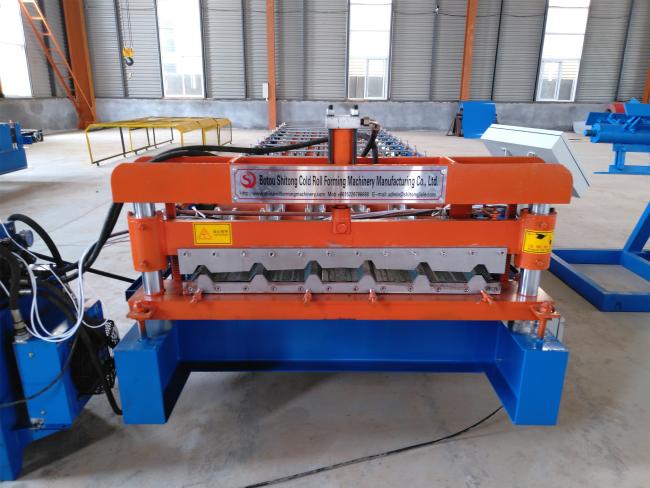 1000 model aluminium trapezoidal roofing sheet colored roll forming machine 