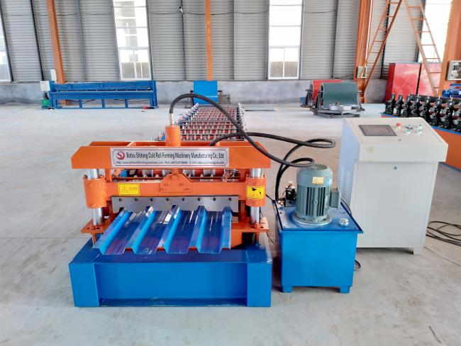 686 model colored steel sheet trapezoidal roof sheet roll forming machine