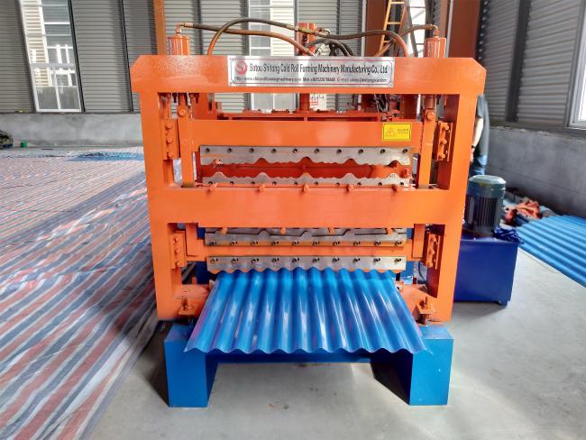 three deck alminium plate colored steel sheet roll forming machine 