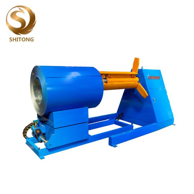 full-automatic 5 tons steel sheet coil hydraulic decoiler machine