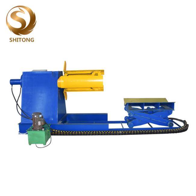 full-automatic 5 tons steel sheet coil hydraulic decoiler machine