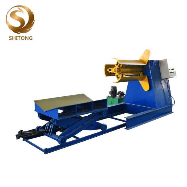 full-automatic 5 tons steel sheet coil hydraulic decoiler machine