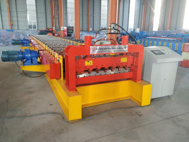 Automatic floor decking plate colored steel sheet cold roll forming machine