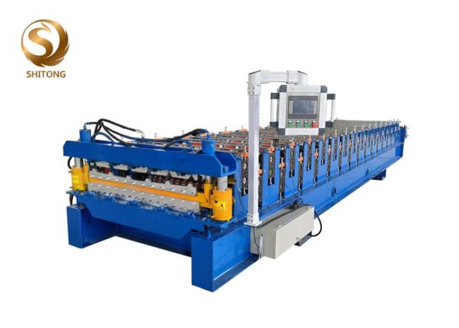 Hot sale galvanized double layer deck corrugated sheet metal roof and wall roll forming machine 1