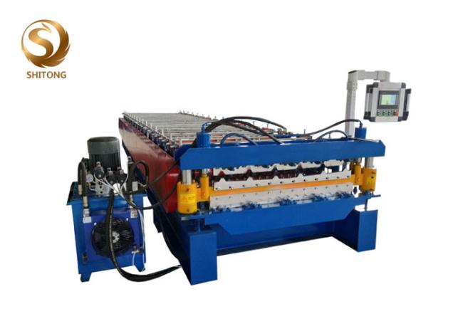 Hot sale galvanized double layer deck corrugated sheet metal roof and wall roll forming machine 2