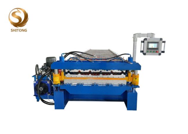 Hot sale galvanized double layer deck corrugated sheet metal roof and wall roll forming machine 3