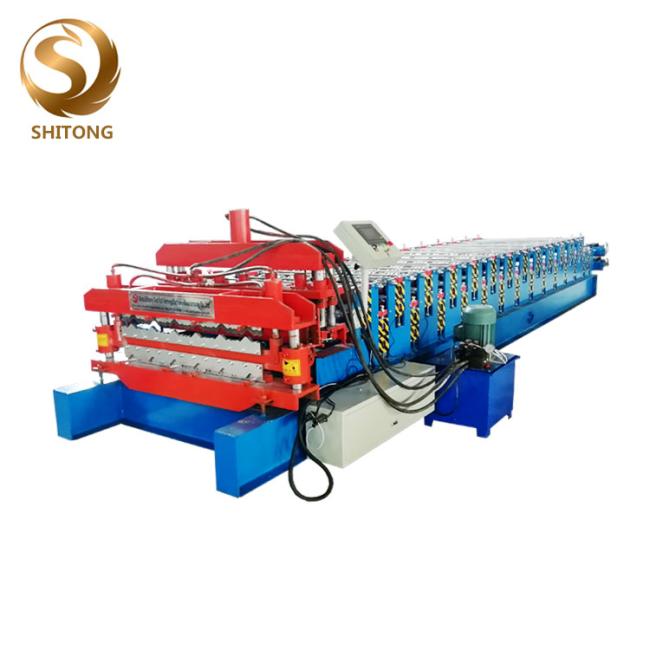 Hot sale iron metal roof tile and glazed sheet double layer deck roll forming machine 2