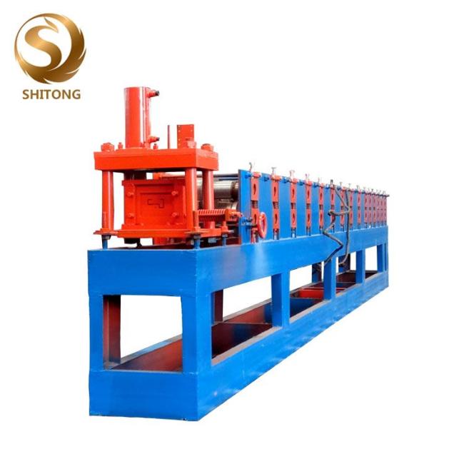 Plc control metal steel door frame making machine with joint hole station