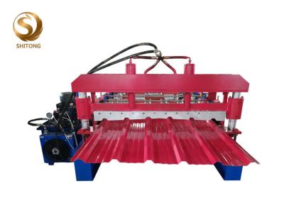 China 1000mm Width Galvanized Steel Roof Tile Forming Machine With Hydraulic Cutter for sale