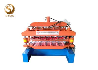 China Double Deck RrapezoidalProfile Sheet  and Tile Panel Roll Forming Machine for sale