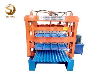 China Rollo de la hoja de la techumbre de tres capas que forma la máquina para la fabricación de acero de la hoja del tejado en venta