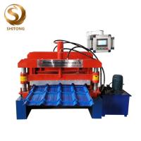 China Glazed Galvanized Roofing Sheet Metal Tile Roll Forming Machine 0.3-1.0mm Thickness 3-4 m/min Speed for sale