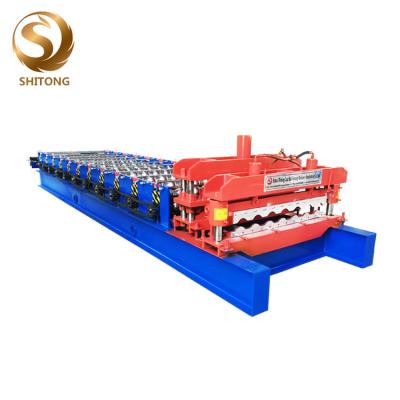 Китай 960 model colored steel glazed profile roof panel roll forming machine продается