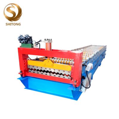 Китай 836 type corrugated profile roof panel roll forming machine with plc control продается