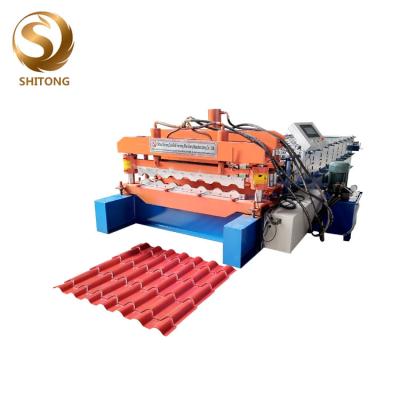 Китай Attractive design glazed roofing sheet steel  tile roll forming machine продается