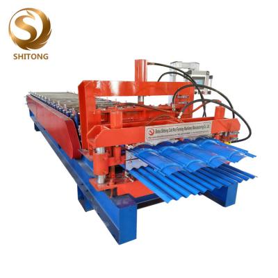 Китай double layer roofing corrugated sheet cold roll forming machine продается
