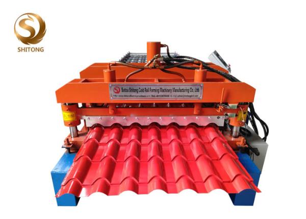 Color steel cold glazed metal tile panel plate bamboo type roof roll forming machine
