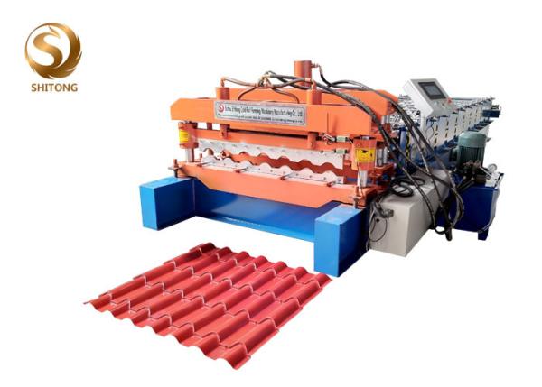 Color steel cold glazed metal tile panel plate bamboo type roof roll forming machine
