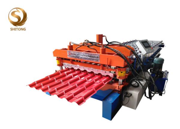Color steel cold glazed metal tile panel plate bamboo type roof roll forming machine