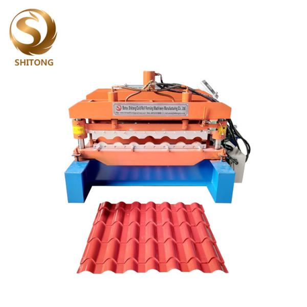 Color steel cold glazed metal tile panel plate bamboo type roof roll forming machine
