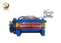 Cina Fully automatic double layer wall corrugated sheet and trapezoidal tile roll forming making machine in vendita