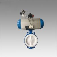 Quality PTFE Sealing Pneumatic Butterfly Valve Wafer Pneumatic Actuated Butterfly Valve for sale