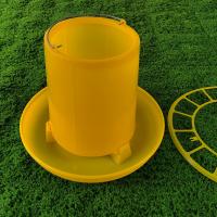 Quality Heavy Duty Poultry Feed Bucket Large Capacity Red And Yellow Storage Container for sale