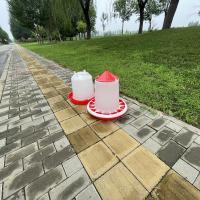 China Freestanding Cylindrical Plastic Poultry Feeder With Accessories for sale