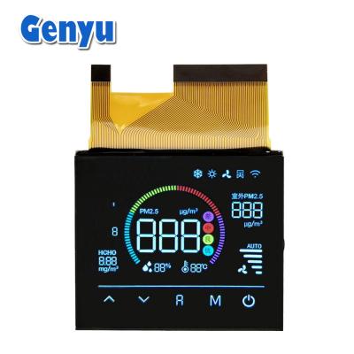 Cina 4.5V VA Display LCD Color Segmento nero Pannello 72PIN FPC Connect Per Purificatore d'aria in vendita