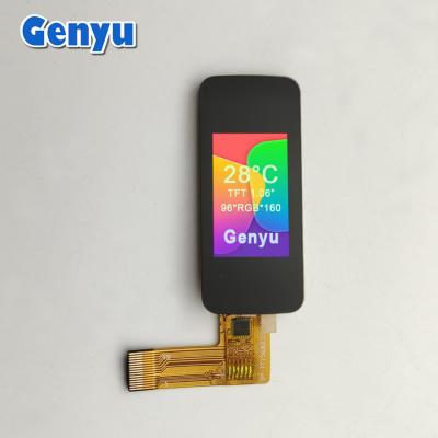 China 1.06 Inch TFT LCD Capacitive Touchscreen G+F 96*160 Dots ST7735 SPI 15pin FPC for sale