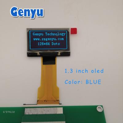 China Blue Color 1.3 Inch OLED Display 128x64 Pixels SH1106 30PIN Long FPC ZIF Type for sale