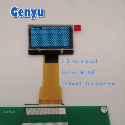 China Blue Color 1.3 Inch OLED Display 128x64 Pixels SH1106 30PIN Long FPC ZIF Type for sale