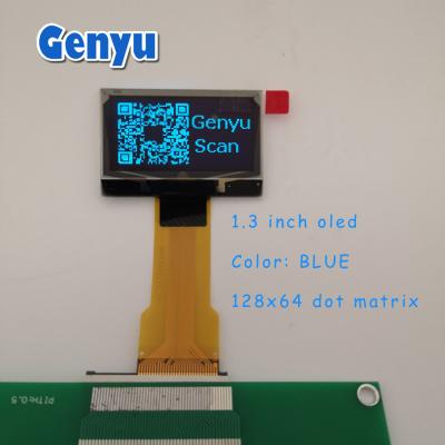 China Blue Color 1.3 Inch OLED Display 128x64 Pixels SH1106 30PIN Long FPC ZIF Type for sale