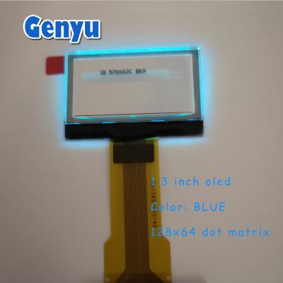 China Blue Color 1.3 Inch OLED Display 128x64 Pixels SH1106 30PIN Long FPC ZIF Type for sale