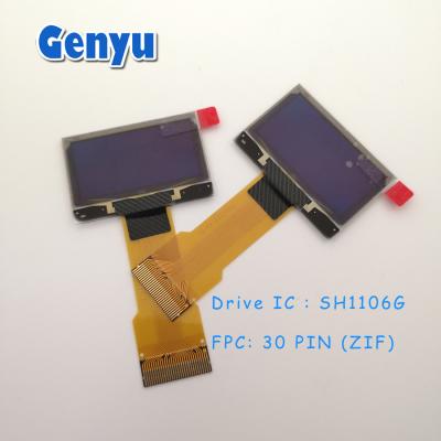 China Blue Color 1.3 Inch OLED Display 128x64 Pixels SH1106 30PIN Long FPC ZIF Type for sale