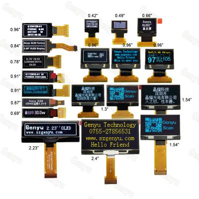 China 128X64 OLED Customized Fpc Spi i2c Micro Monochrome 0.91 0.96 Oled Display Small Lcd Screen Module Panel Mini 128X32 0.96 for sale