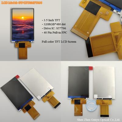China Module Size 54.48x84.71x3.2 mm 3.5 inch TFT LCD Touch Screen with ST7796 Drive IC and 40 Pin Parallel/SPI Interface for sale
