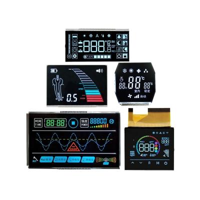 China Custom LCD Display Module 8 Digit 7 Segment Display with Black Background LCD Size TN VA Black Monochrome LCD Screen for sale