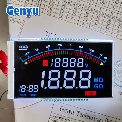 China Custom LCD Display Module 8 Digit 7 Segment Display with Black Background LCD Size TN VA Black Monochrome LCD Screen for sale