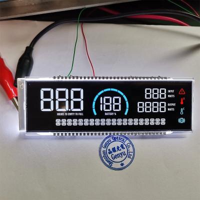 China Custom LCD Display Module 8 Digit 7 Segment Display with Black Background LCD Size TN VA Black Monochrome LCD Screen for sale