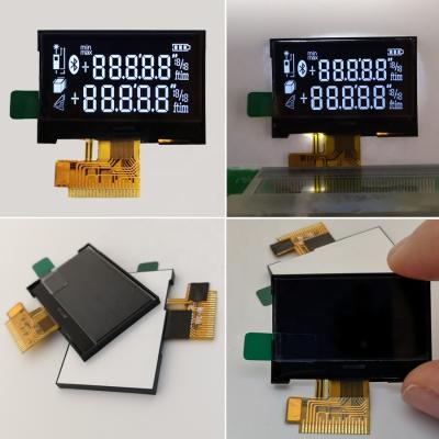 China Custom LCD Display Module 8 Digit 7 Segment Display with Black Background LCD Size TN VA Black Monochrome LCD Screen for sale