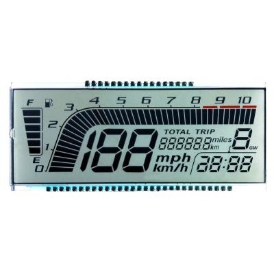 China HTN Custom E-bike LCD Display Monochrome 46 Pin Transflective 7 Segment LCD Screen with 6 O'clock Viewing Angle for sale
