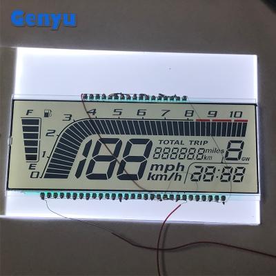 China HTN Custom E-bike LCD Display Monochrome 46 Pin Transflective 7 Segment LCD Screen with 6 O'clock Viewing Angle for sale