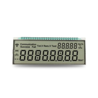 China 3.3V Operating Voltage Custom LCD Display for Positive Reflective Screen Energy Meter 8 Digit 7 Segment Monochrome LCD for sale