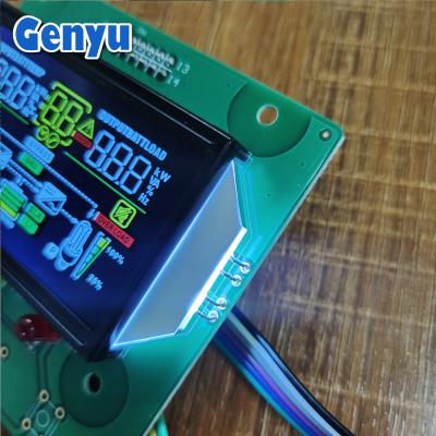 중국 맞춤형 VA 블랙 LCD 화면 색상 아이콘 11 세그먼트 디스플레이 모듈, 흰색 백라이트, 59.9 W x 32.5 H mm 시야 영역 판매용