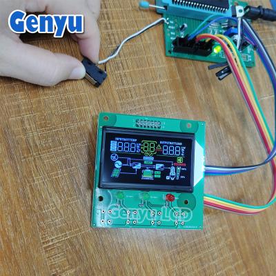 중국 맞춤형 VA 블랙 LCD 화면 색상 아이콘 11 세그먼트 디스플레이 모듈, 흰색 백라이트, 59.9 W x 32.5 H mm 시야 영역 판매용