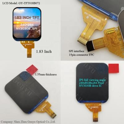 China NV3030B Driver IC 240*284 IPS 1.83 TFT LCD 15pin FPC 4-SPI Color LCD Touch Screen Module with High Temperature Resistance for sale