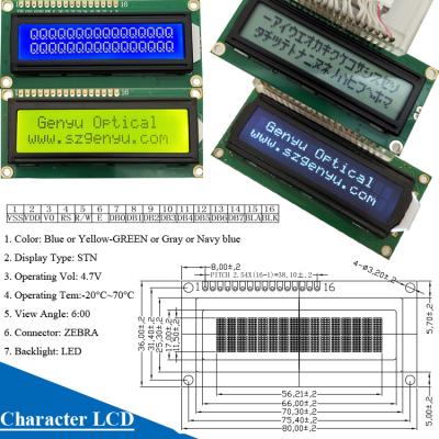 Cina Alimentazione 5V STN Blu Giallo-Verde Modulo Schermo LCD I2C/IIC 4pin PCB 2004 Schermo LCD Display LCD 16x2 Caratteri 20x4 in vendita