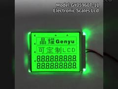 8.0V Painel LCD personalizado STN Dígitos pretos Luz de fundo verde Para balanças eletrônicas