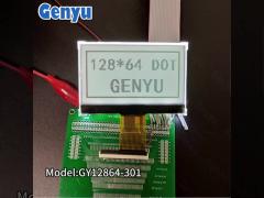 2.9 polegadas 128x64 Display gráfico LCD FSTN Preto Branco Transflectivo 18PIN SPI Interface
